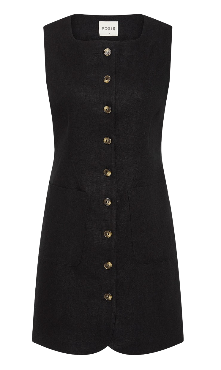 Posse Emma Button Down Mini Dress, Black – Monkee's of Mount Pleasant