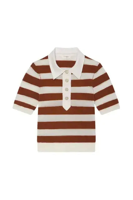 Frame The Bold Stripe Polo, Chestnut Multi – Monkee's of Mount Pleasant